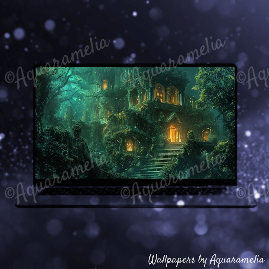 Elven City Background, RPG Magic Fantasy Desktop Background, Dungeons ...