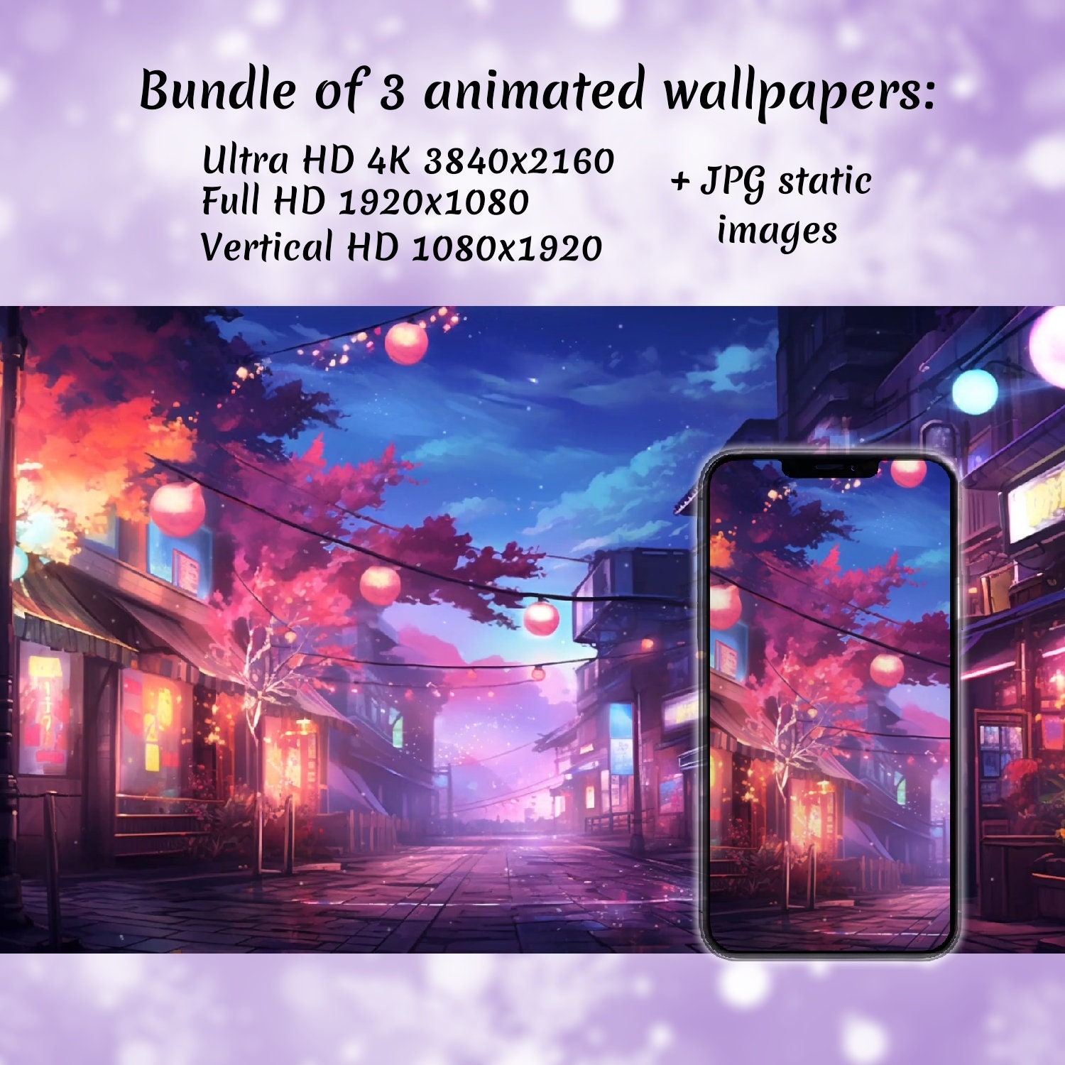 4K Animated Desktop Background for Streamers, Twitch Overlay, Vtuber ...