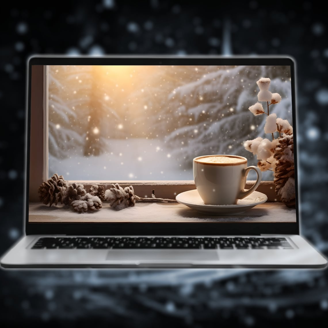 Snowing Day Coffee, Winter Background, Winter Wallpaper for Desktop ...