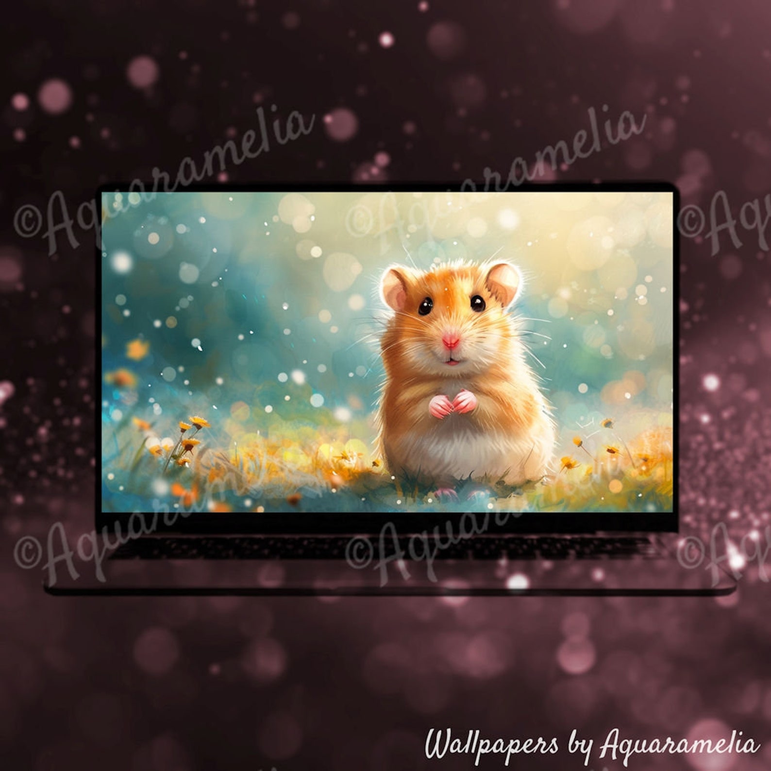 Cute Hamster Animal Desktop Wallpaper, Cute Pet Wallpaper, Valentines ...