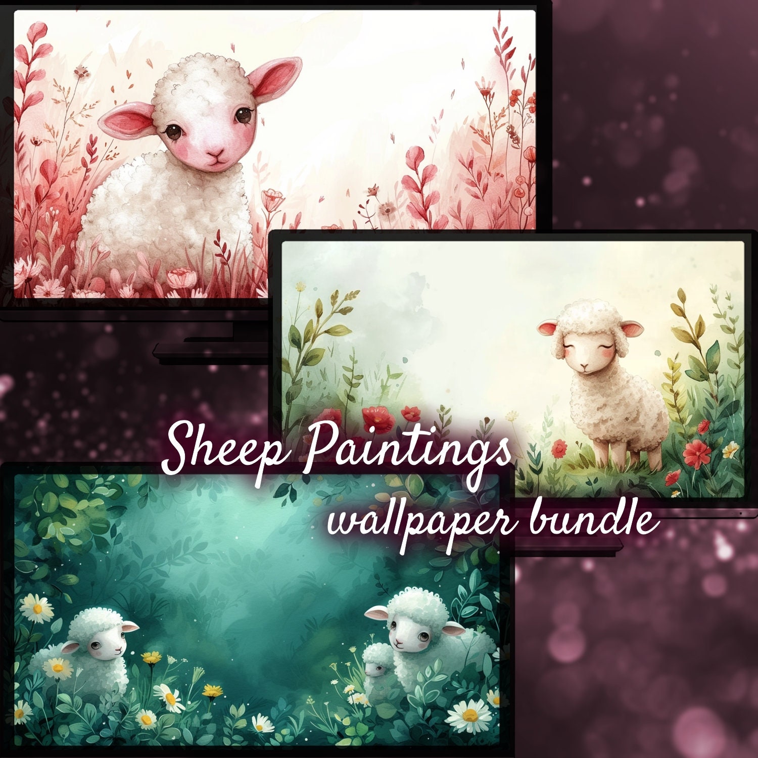 Cute Sheep Animal Desktop Wallpaper, Cute Pet Wallpaper, Valentines Day ...