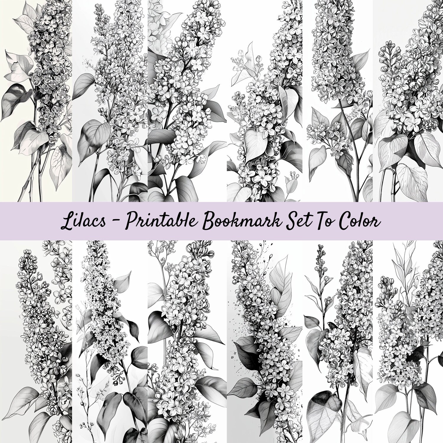 Printable Bookmark Coloring Set, Digital Bookmarks to Color, for Kids ...