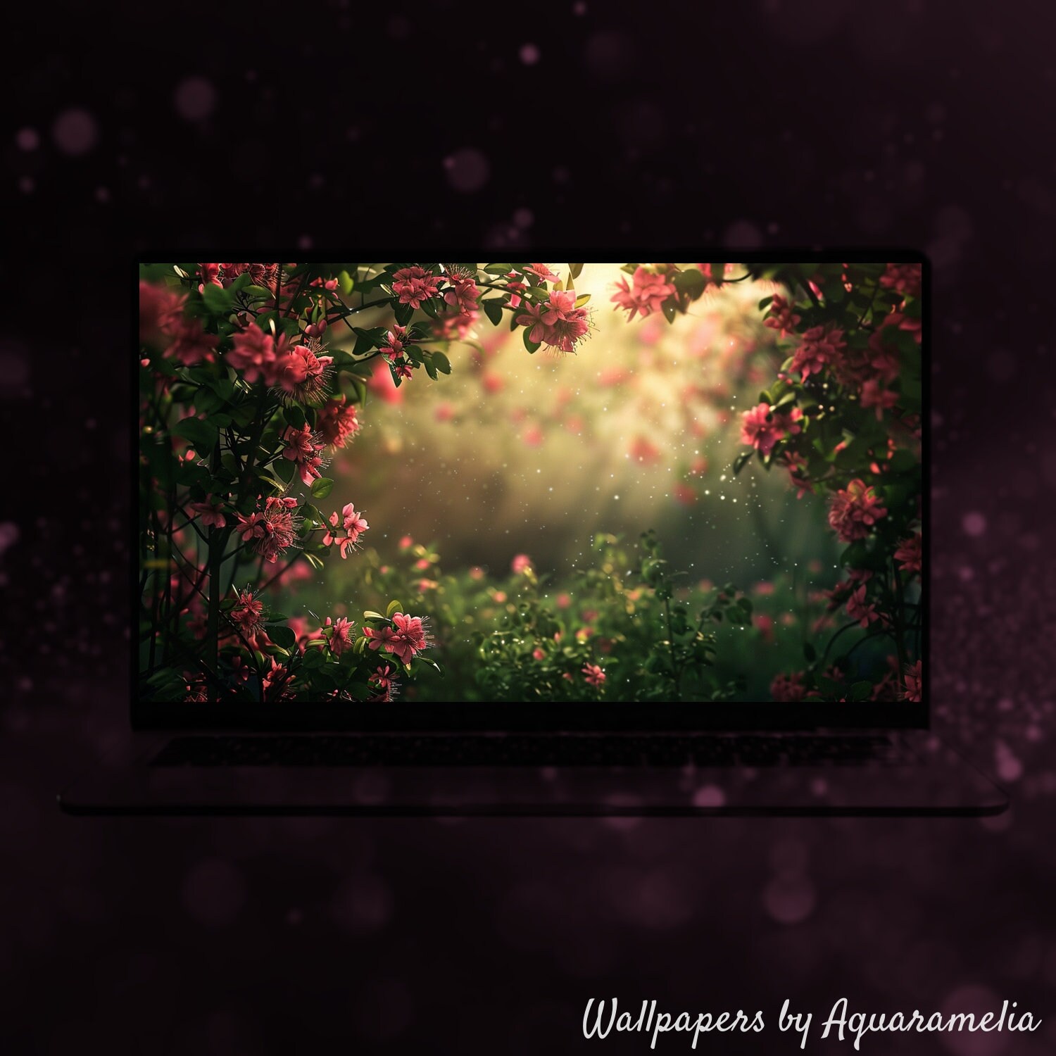 Spring Forest Desktop Background, Enchanted Nature Green Flower ...
