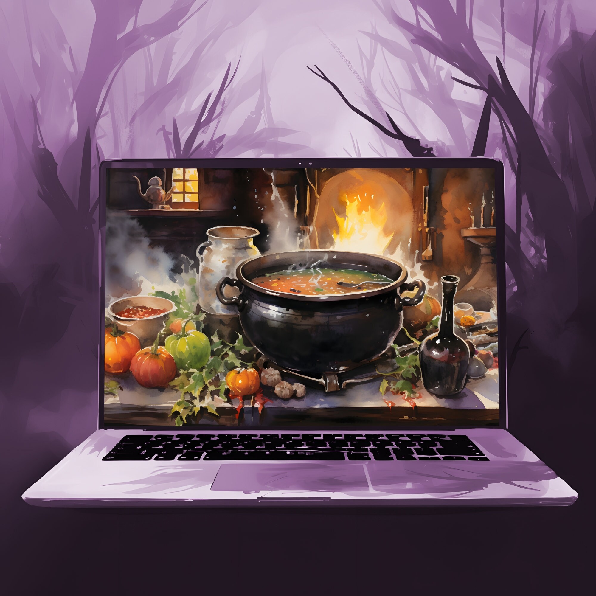 Magical Potions 2 Desktop Wallpapers, Bundle of 8 Witch Brewing ...