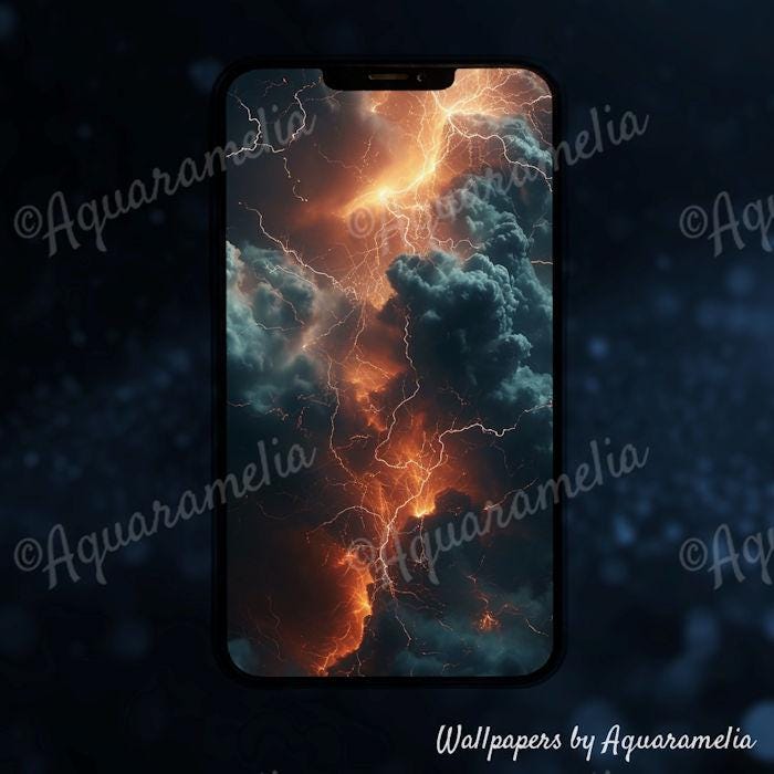 Thunderstorm Aesthetic Smartphone Background, Storm Rain Phone ...