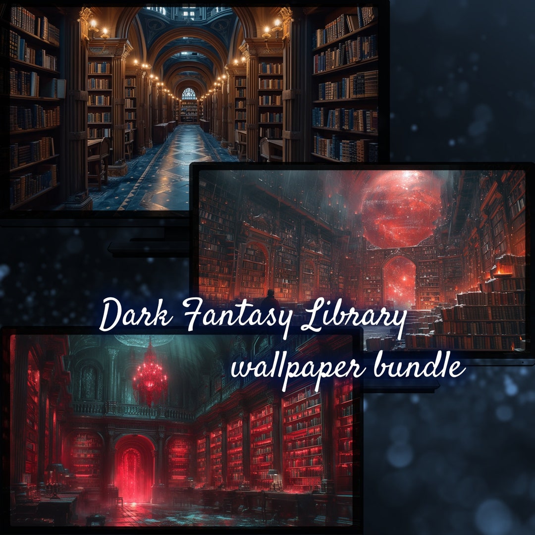 Fantasy Library Background, Book Lovers Readers Desktop Background ...