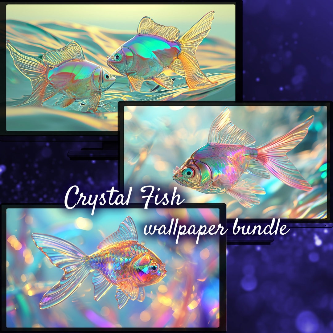 Crystal Fish Background, Fairy Ocean Sea Desktop Background, Surrealism ...
