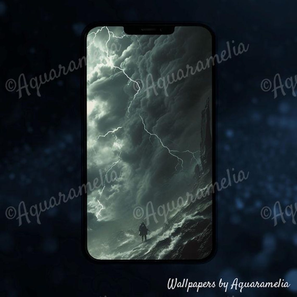 Thunderstorm Aesthetic Smartphone Background, Storm Rain Phone ...