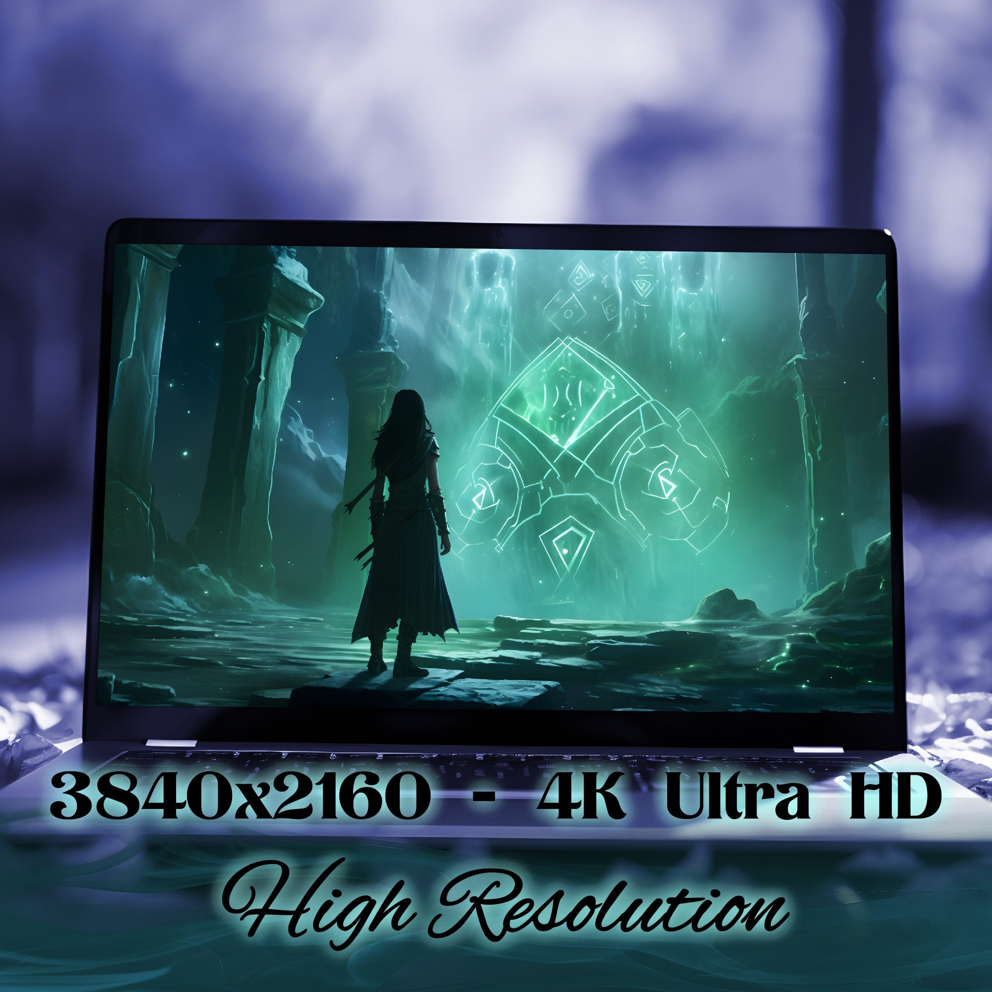 Enchanted Cavern Desktop Wallpapers, Bundle of 8 Magical Cave With ...