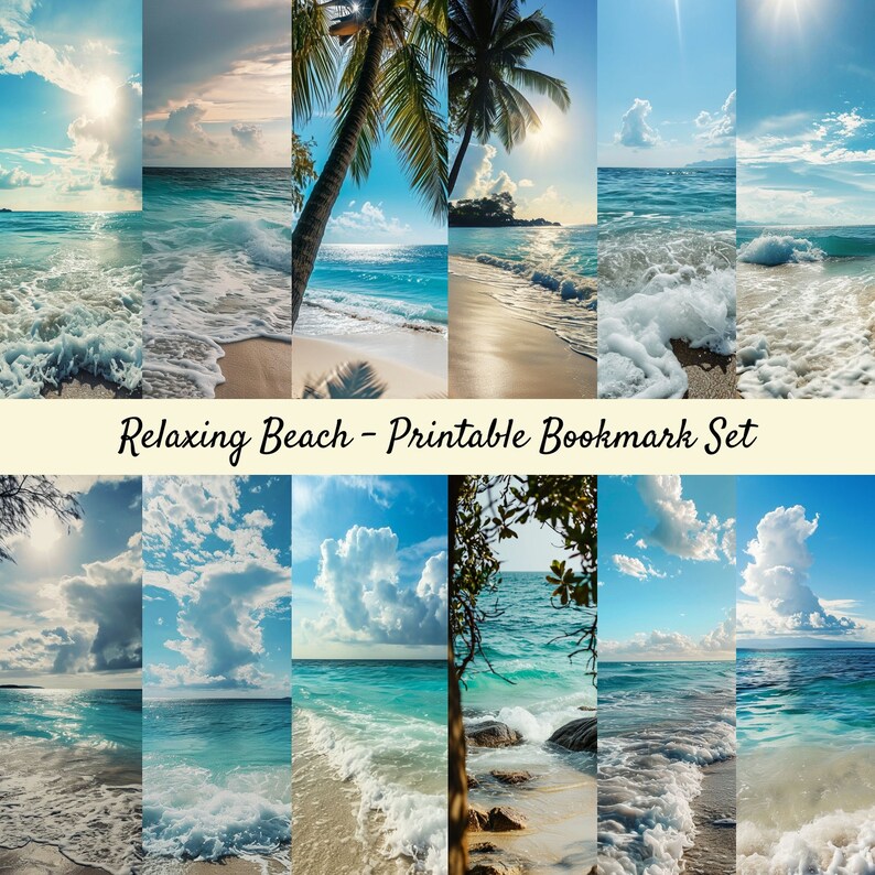 Printable Bookmark Set, Digital Bookmarks, Instant Download, Summer ...