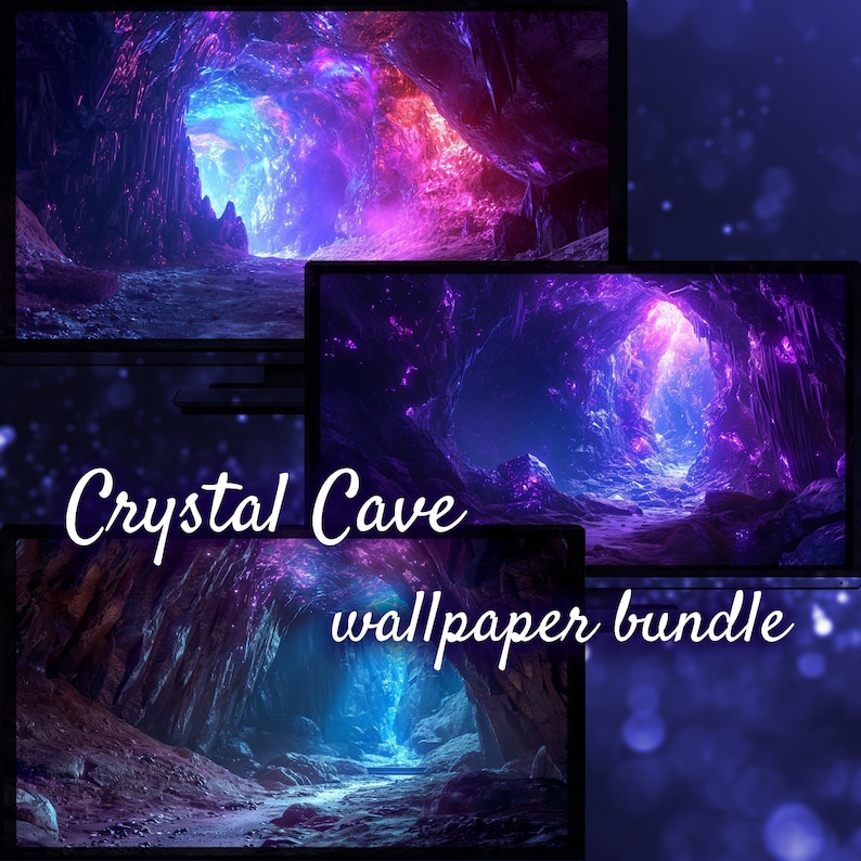 Crystal Cave Fantasy Background, Whimsical Desktop Background, Fantasy ...