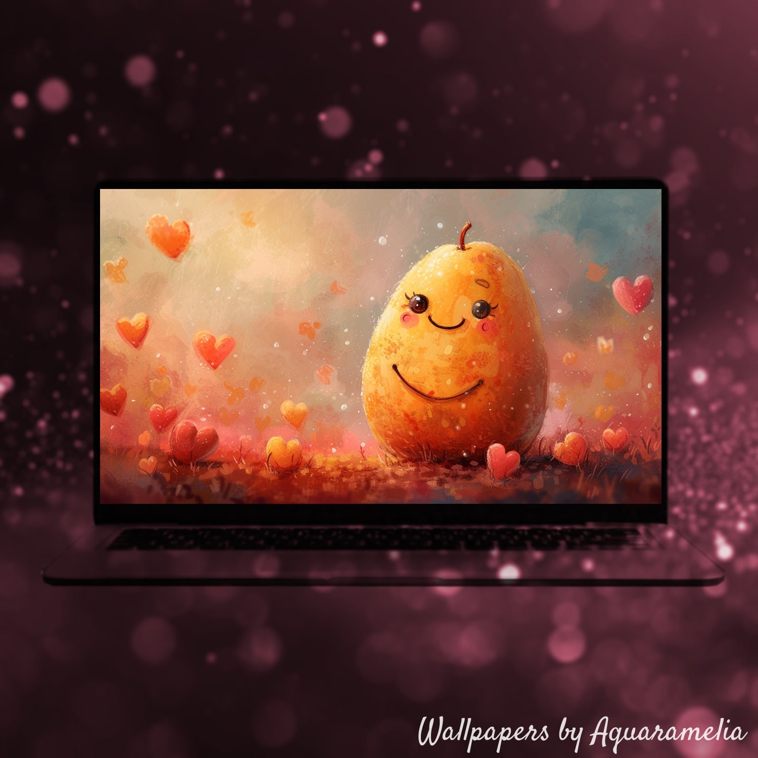 Cute Potato Vegetable Desktop Wallpaper, Kawaii Potato Wallpaper, Food ...