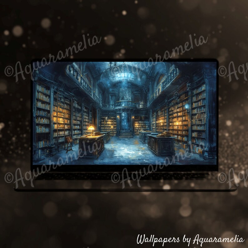 Fantasy Library Background, Book Lovers Readers Desktop Background ...
