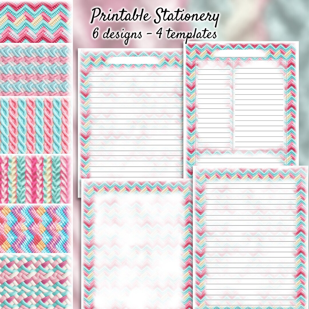Knitting Winter Printable Paper Template for Gift Notes, Recipe Cards ...