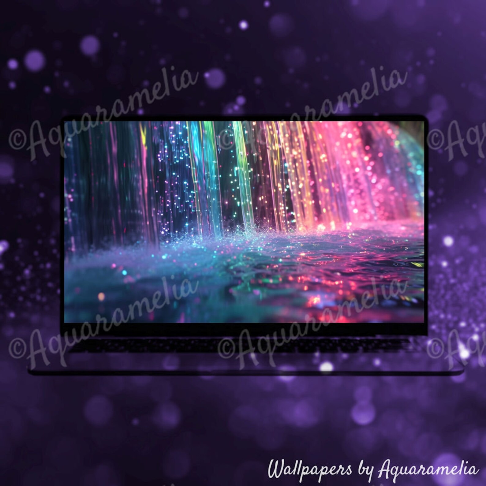 Magic Waterfall Background, Fairy Whimsical Desktop Background, Fantasy ...