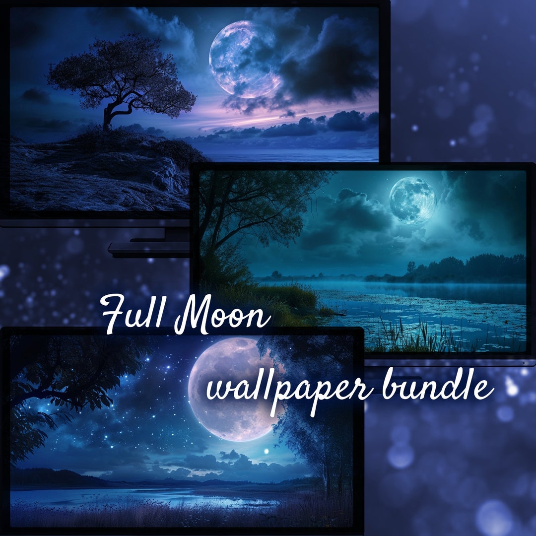 Moon Night Fantasy Background, Dark Desktop Background, Fantasy ...