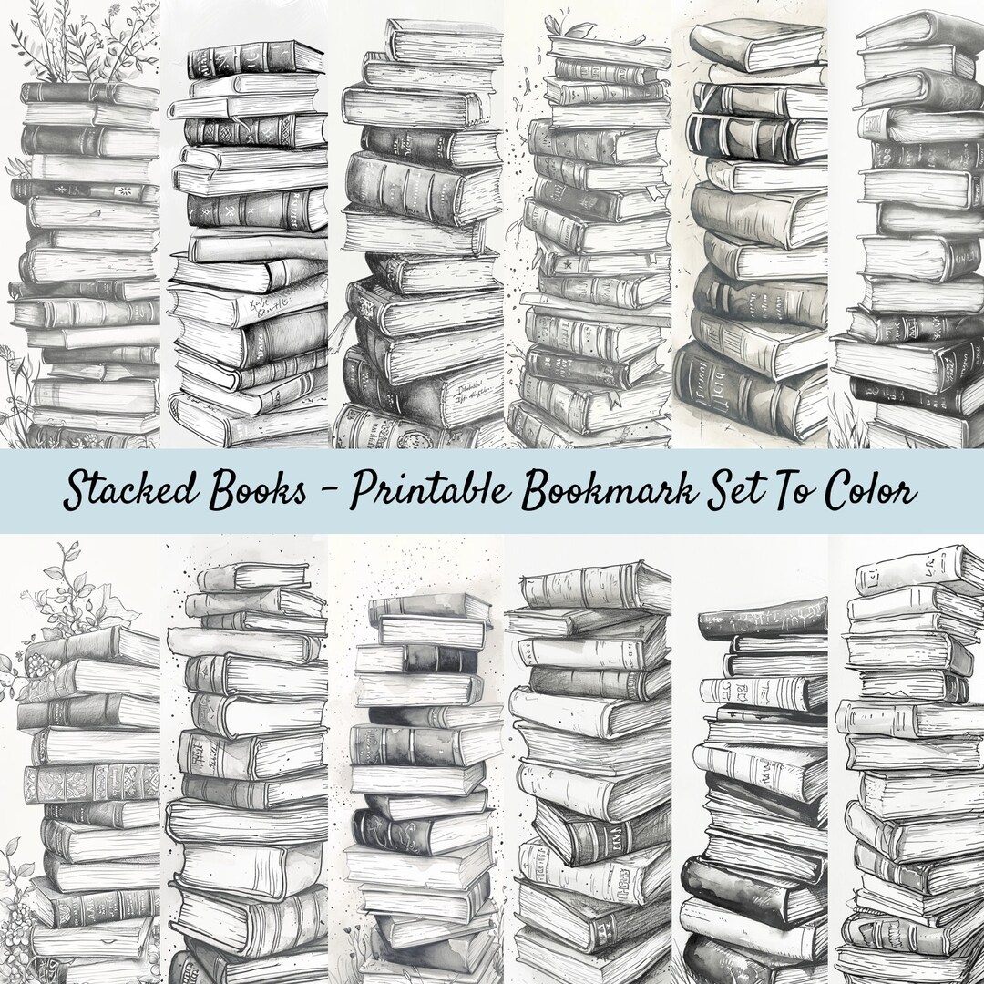 Printable Bookmark Coloring Set, Digital Bookmarks to Color, for Kids ...
