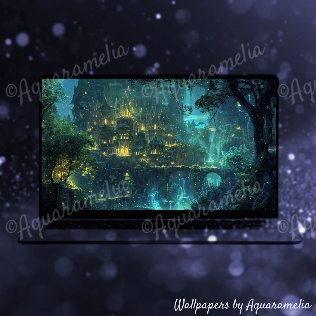 Elven City Background, RPG Magic Fantasy Desktop Background, Dungeons ...