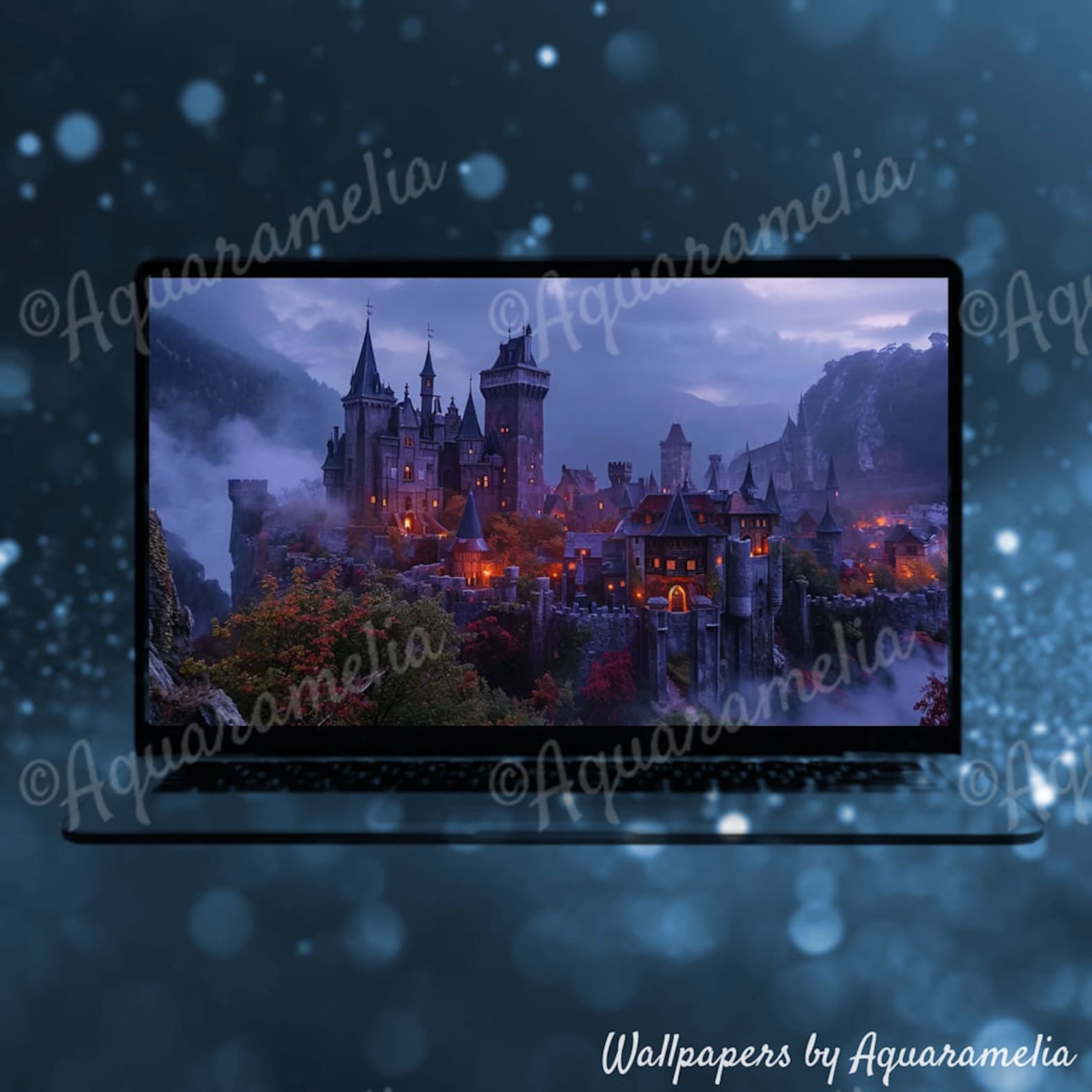 Medieval Fantasy Background, Beautiful Castle Landscape Background ...