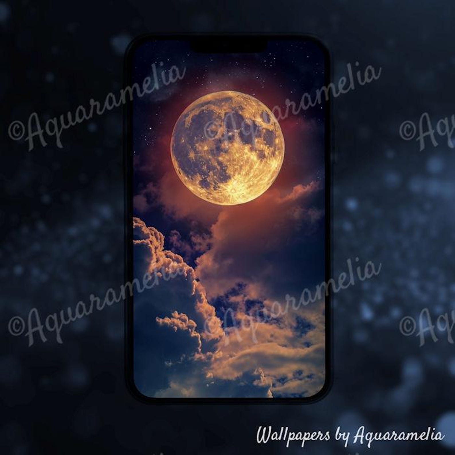 Full Moon Night Phone Background, Dark Lock Screen Wallpaper ...