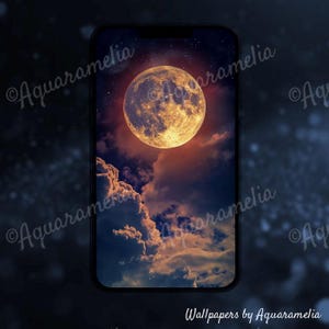 Full Moon Night Phone Background, Dark Lock Screen Wallpaper ...