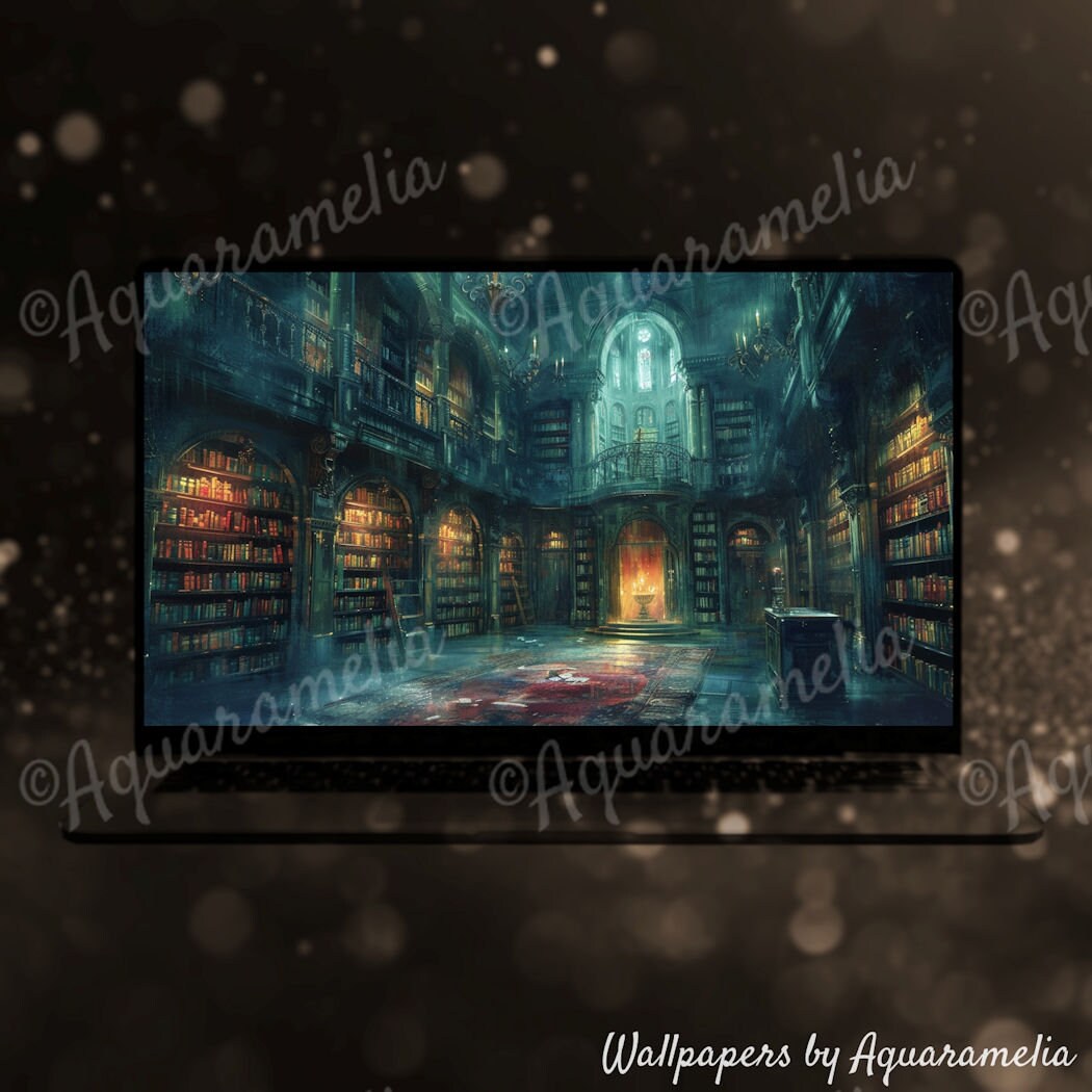 Fantasy Library Background, Book Lovers Readers Desktop Background ...