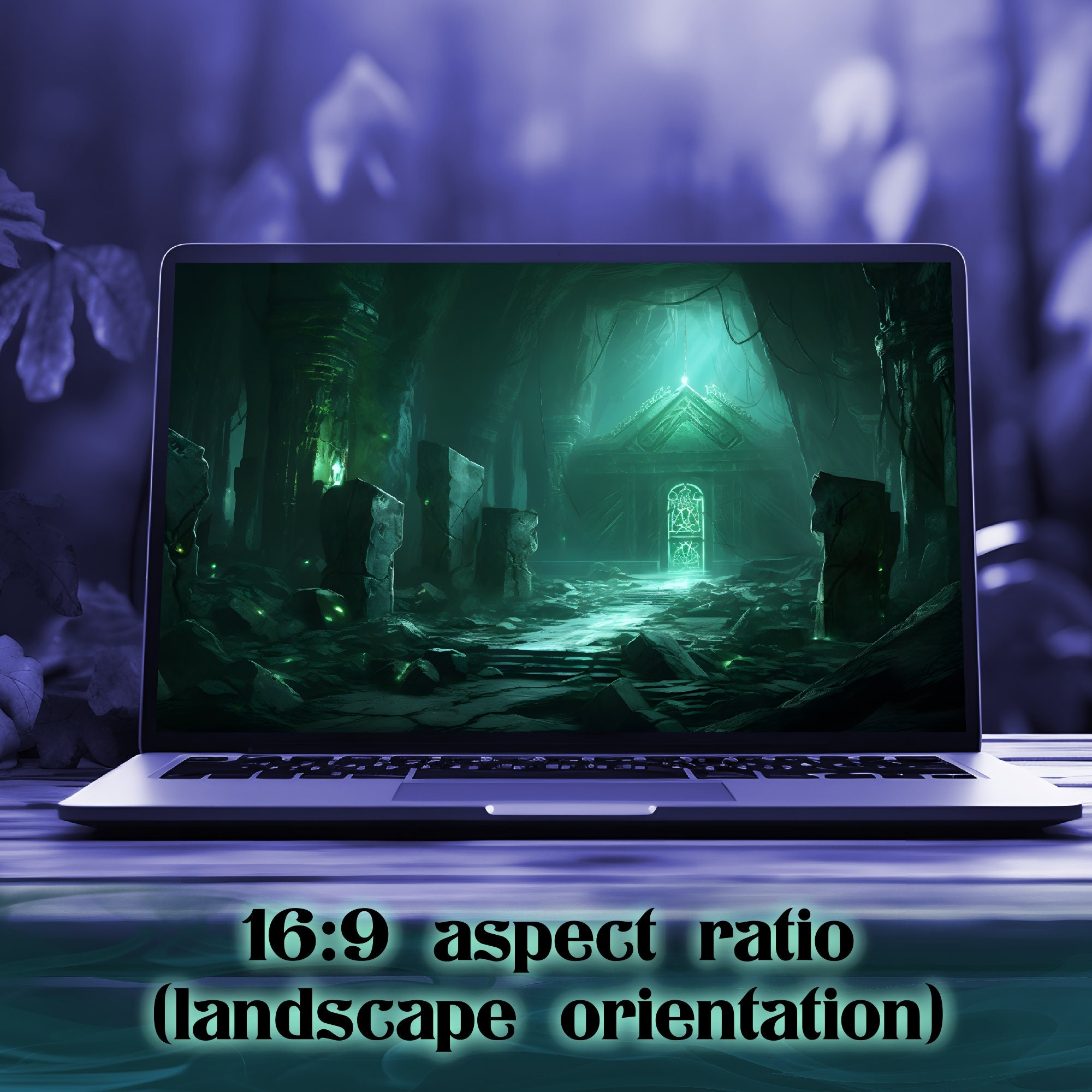 Enchanted Cavern Desktop Wallpapers, Bundle of 8 Magical Cave With ...