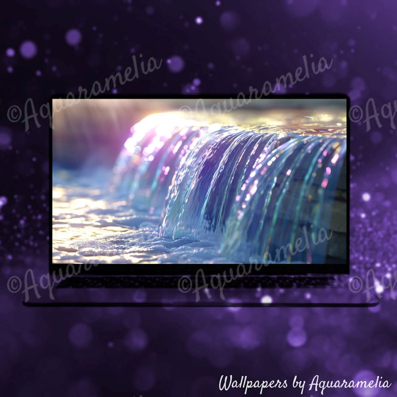 Magic Waterfall Background, Fairy Whimsical Desktop Background, Fantasy ...