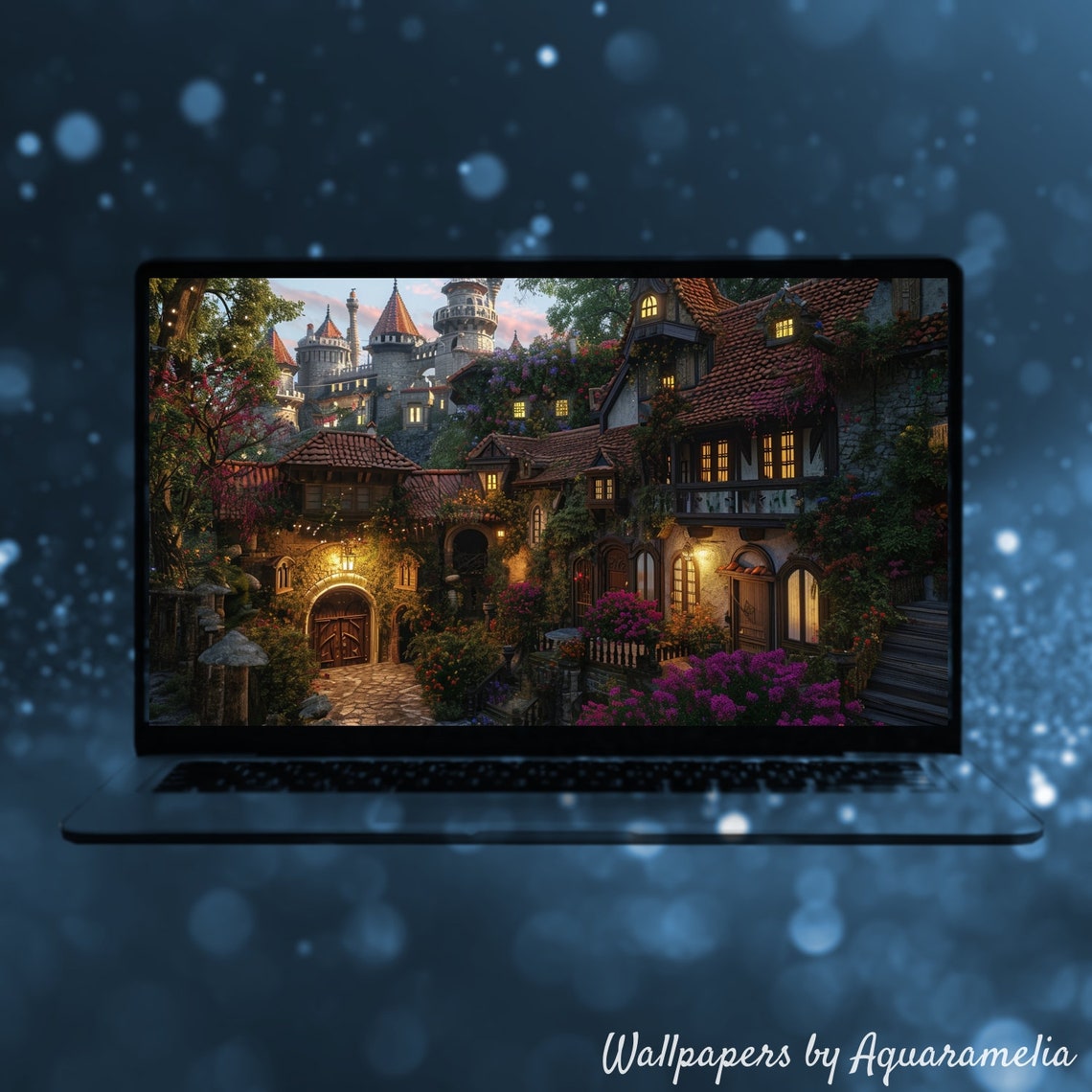 Medieval Fantasy Background, Beautiful Castle Landscape Background ...