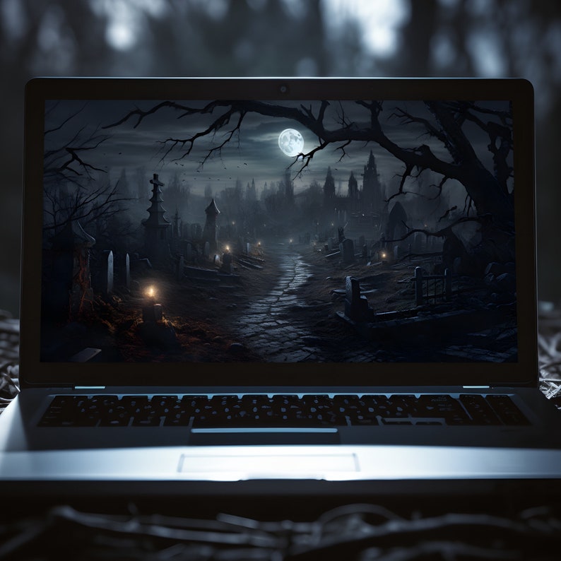 Dark Halloween Desktop Wallpapers, Bundle of 6 Spooky Scary Dark ...