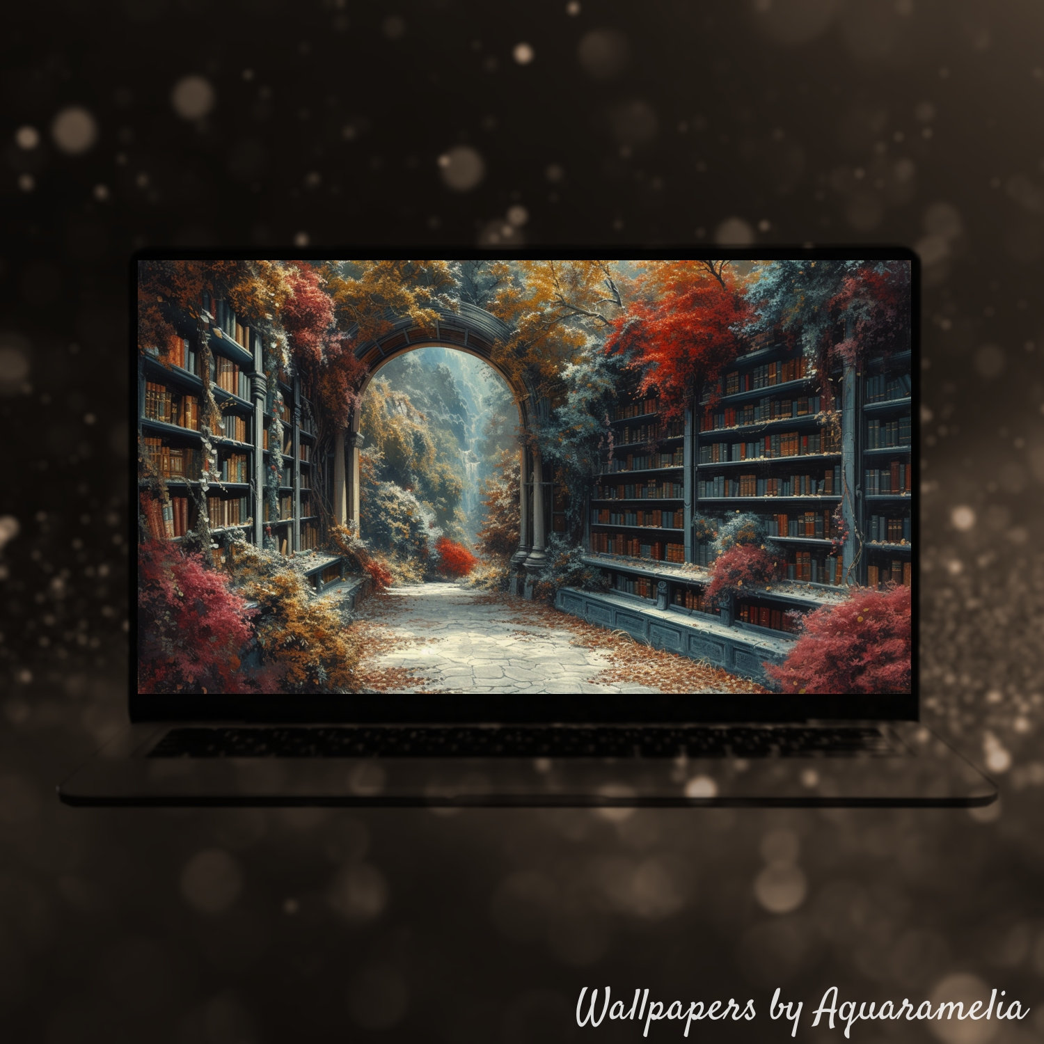 Fantasy Library Background, Book Lovers Readers Desktop Background ...
