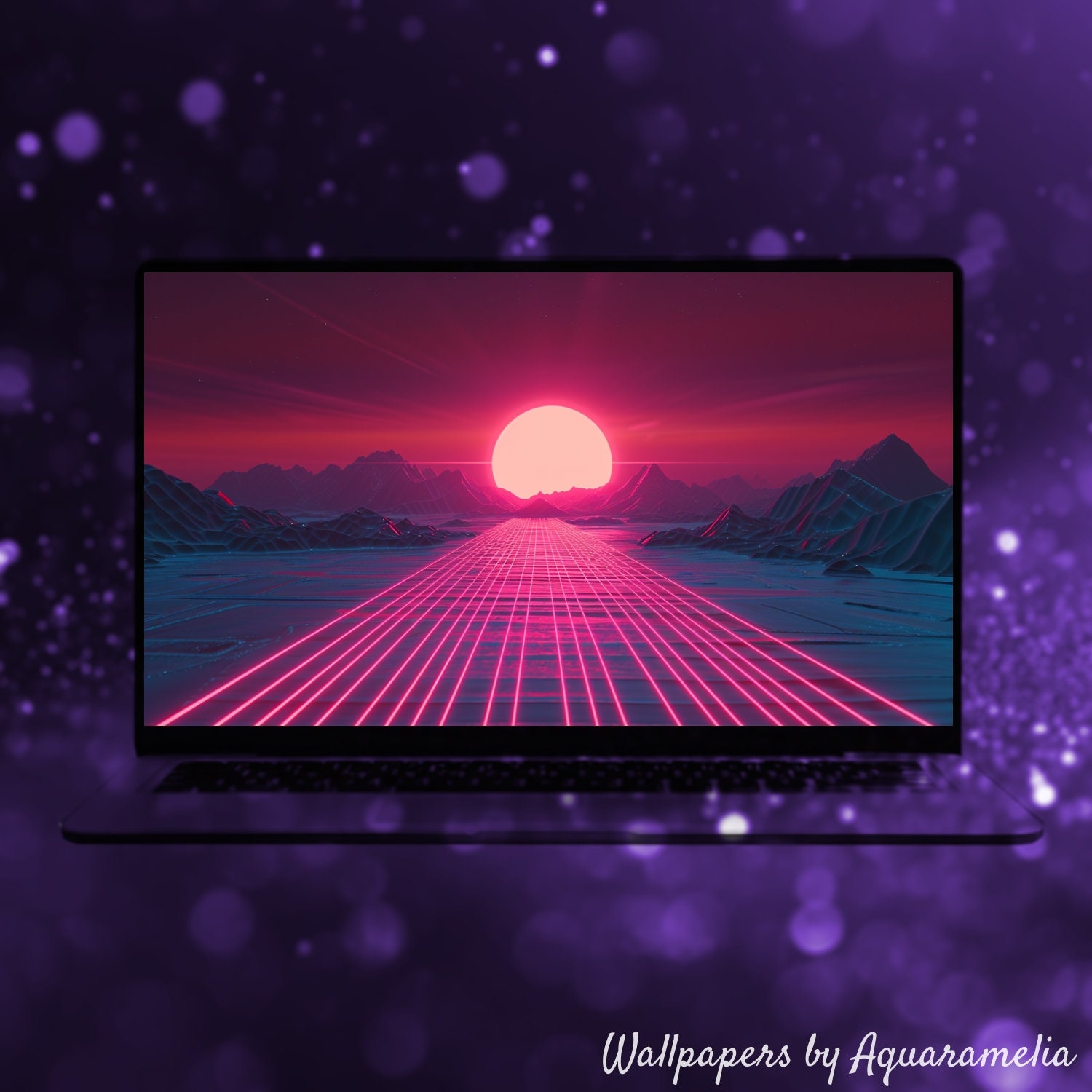 Retrowave Background, Synthwave Desktop Background, Vaporwave Wallpaper ...