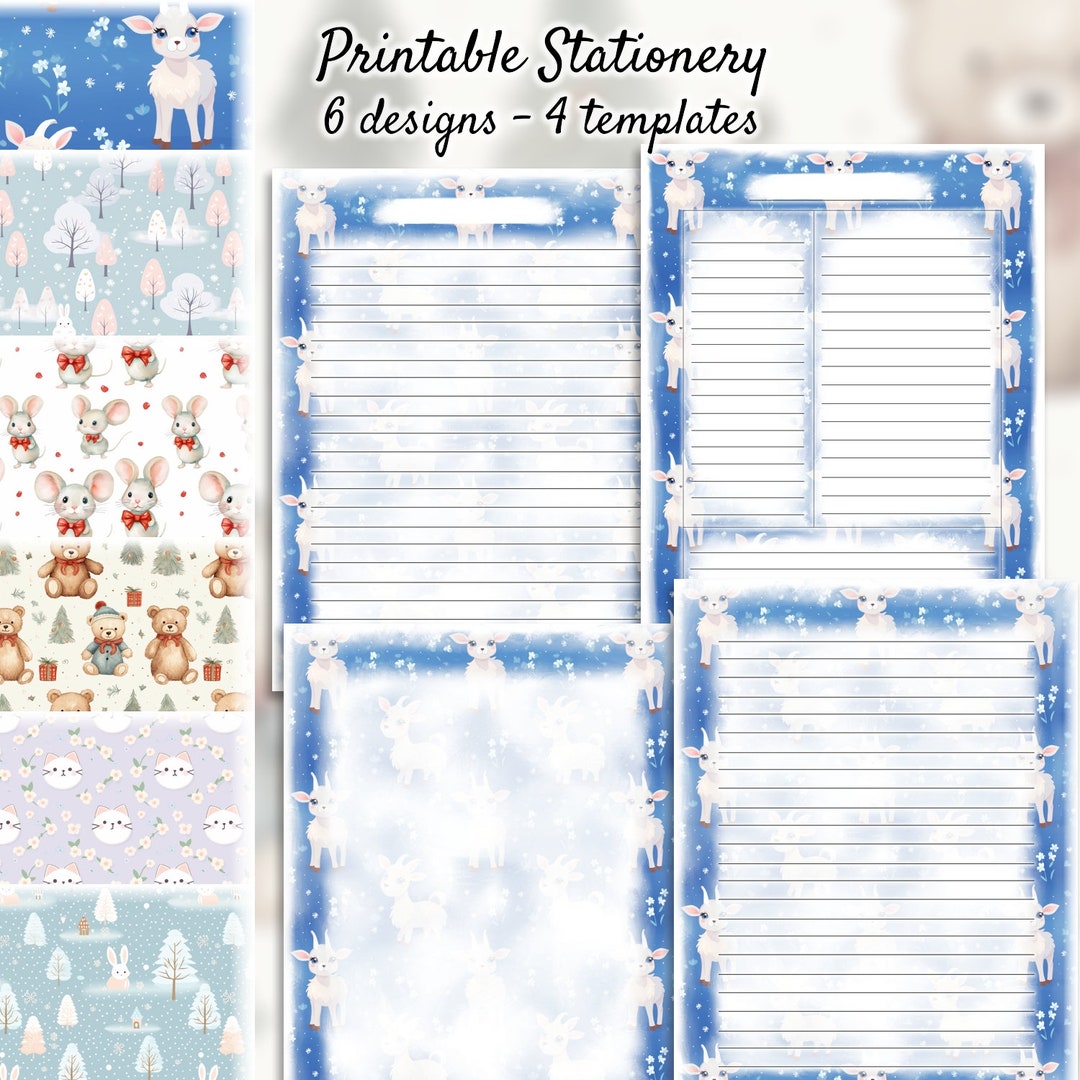 Cute Nursery Baby Printable Paper Template for Gift Notes, Recipe Cards ...