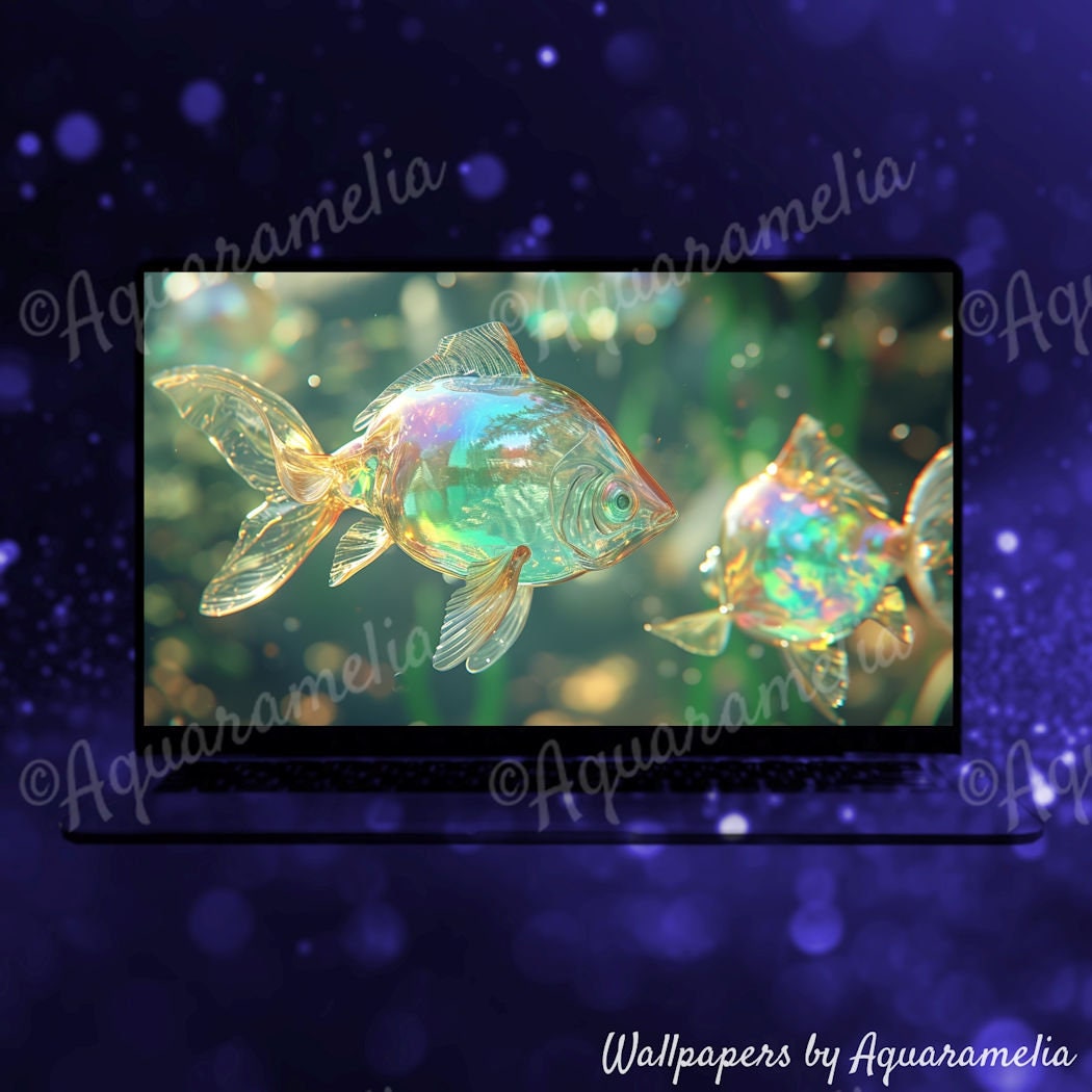 Crystal Fish Background, Fairy Ocean Sea Desktop Background, Surrealism ...