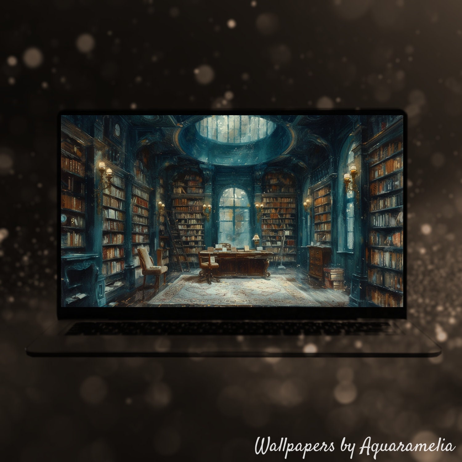 Fantasy Library Background, Book Lovers Readers Desktop Background ...