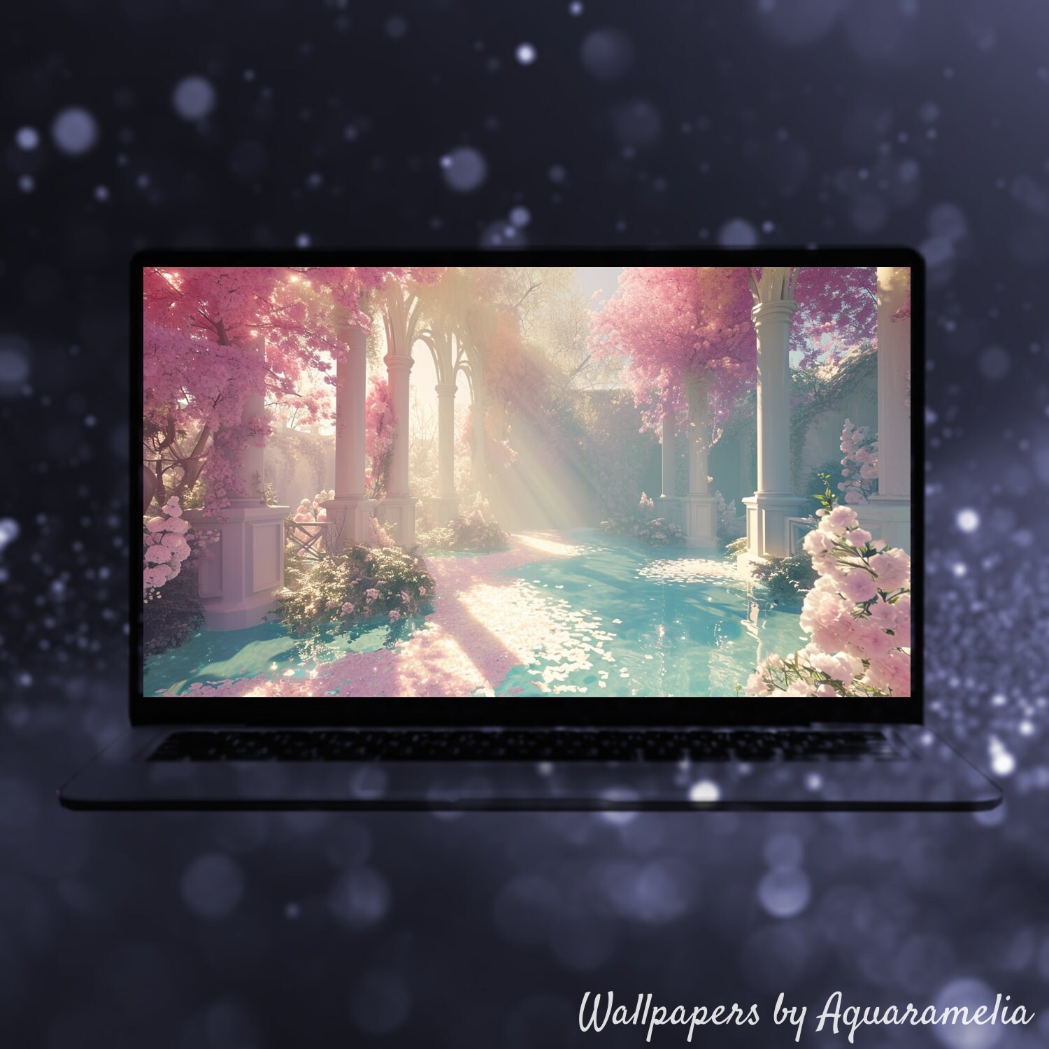 Enchanted Garden Desktop Background, Spring Wallpaper Flowers, Summer ...