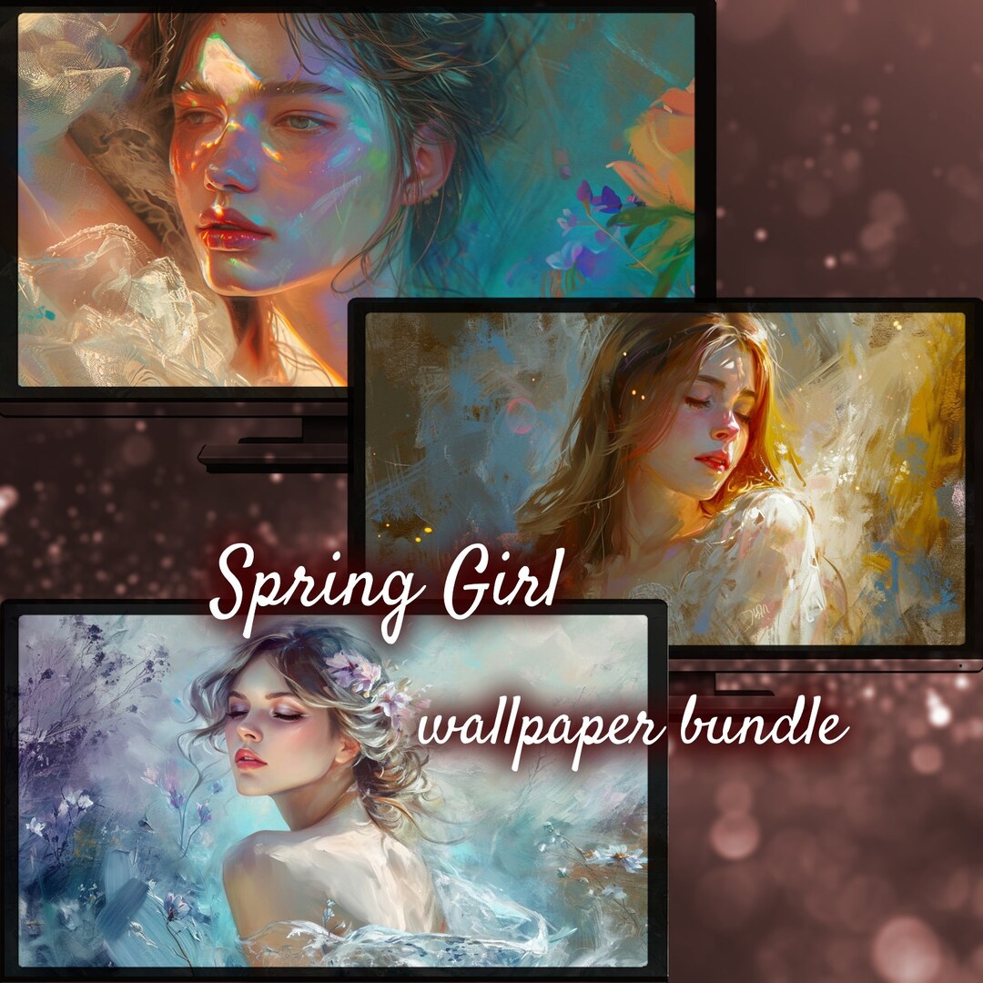 Spring Girl Desktop Background, Beautiful Spring Wallpaper, Aesthetic ...