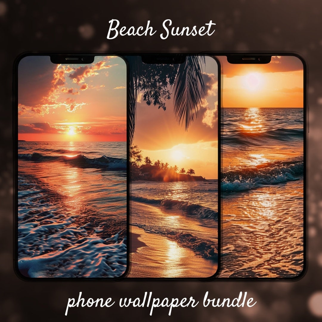 Beach Sunset Summer Phone Background, Summer Lock Screen Wallpaper ...