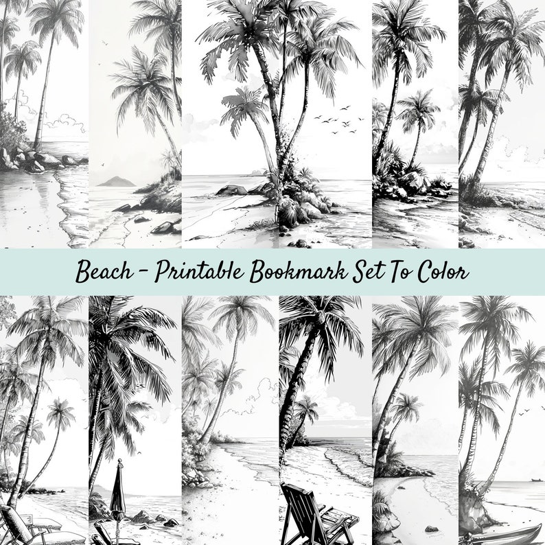 Printable Bookmark Coloring Set, Digital Bookmarks to Color, for Kids ...