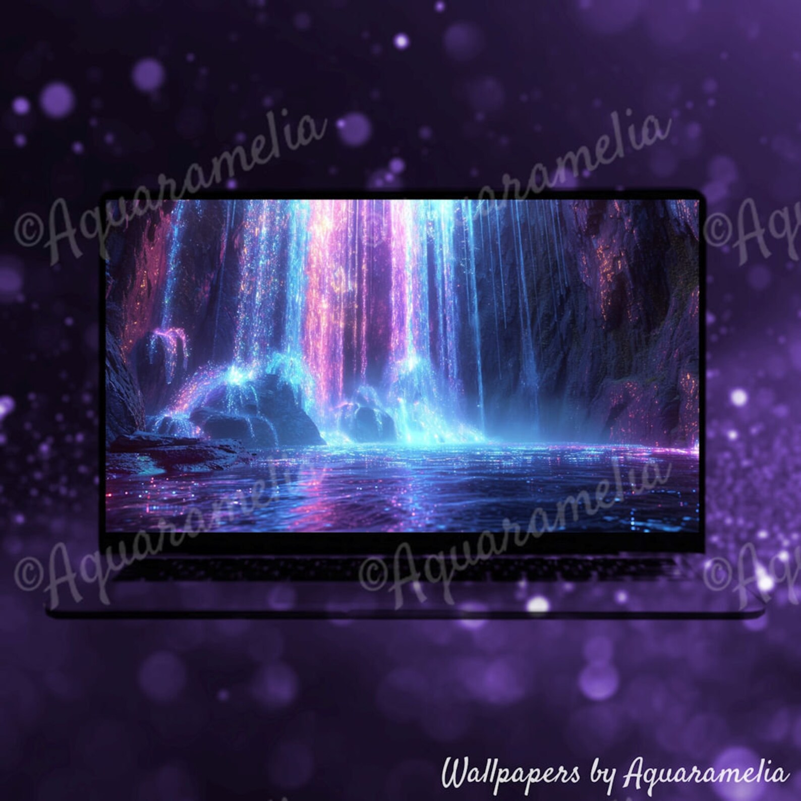 Magic Waterfall Background, Fairy Whimsical Desktop Background, Fantasy ...