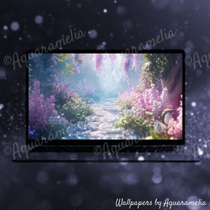 Enchanted Garden Desktop Background, Spring Wallpaper Flowers, Summer ...