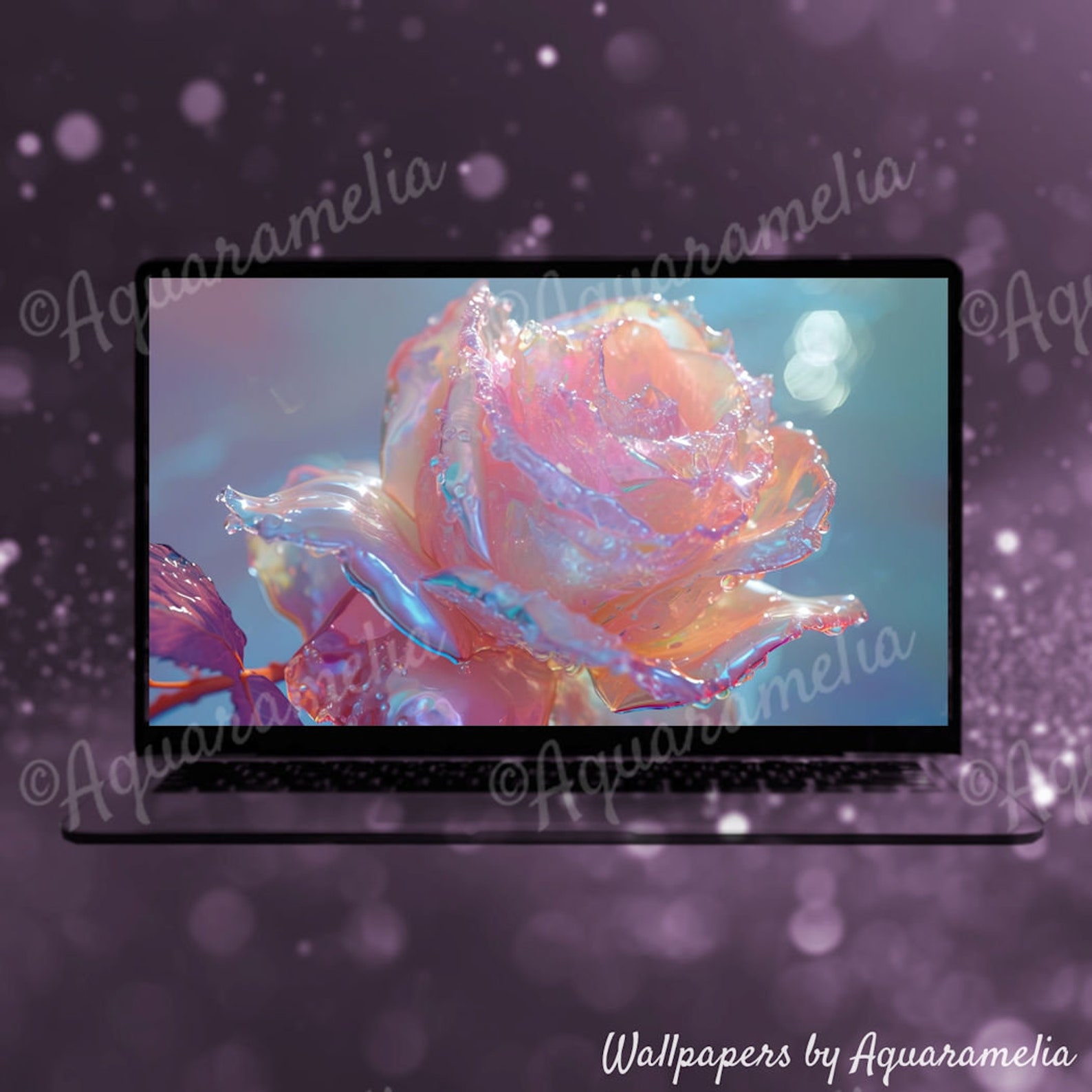 Crystal Rose Desktop Background, Beautiful Flowers Wallpaper, Spring ...