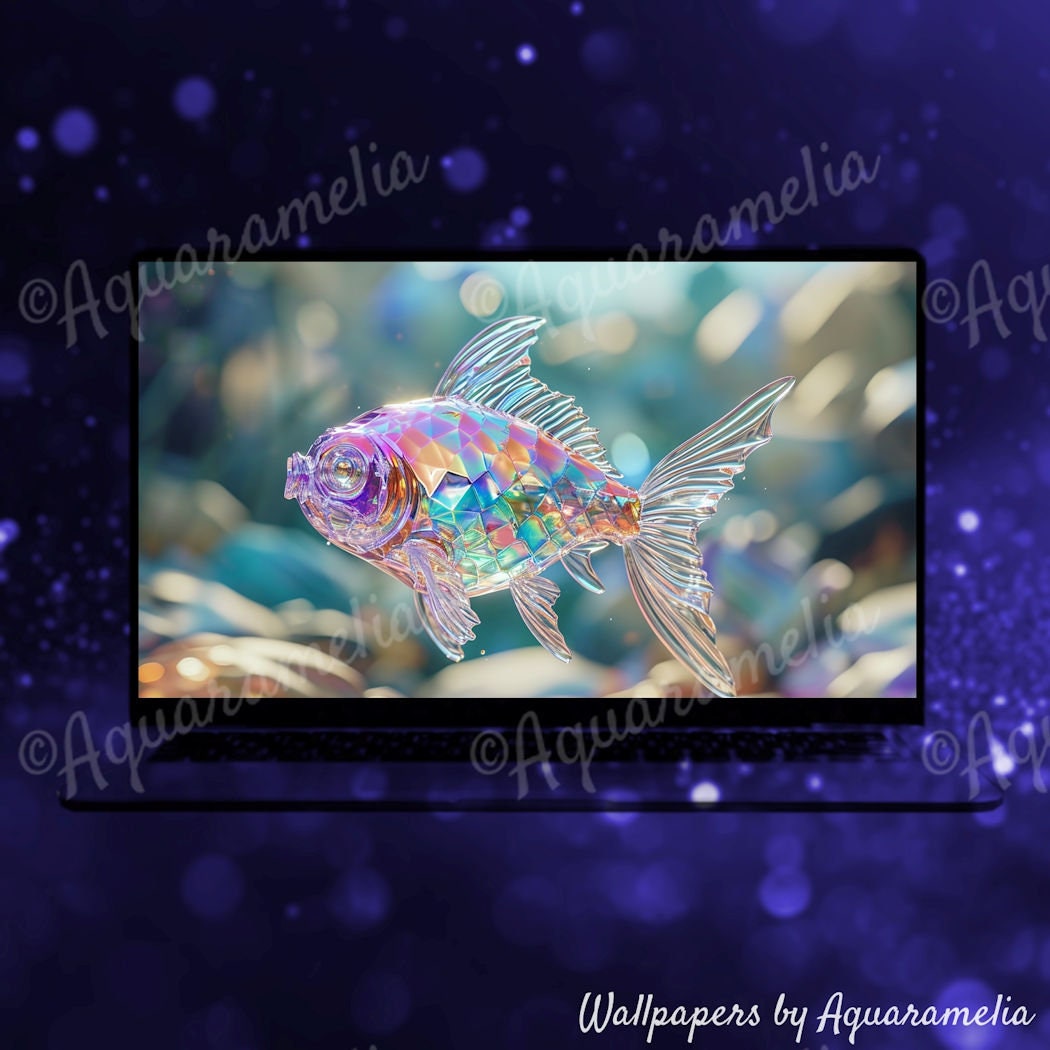 Crystal Fish Background, Fairy Ocean Sea Desktop Background, Surrealism ...