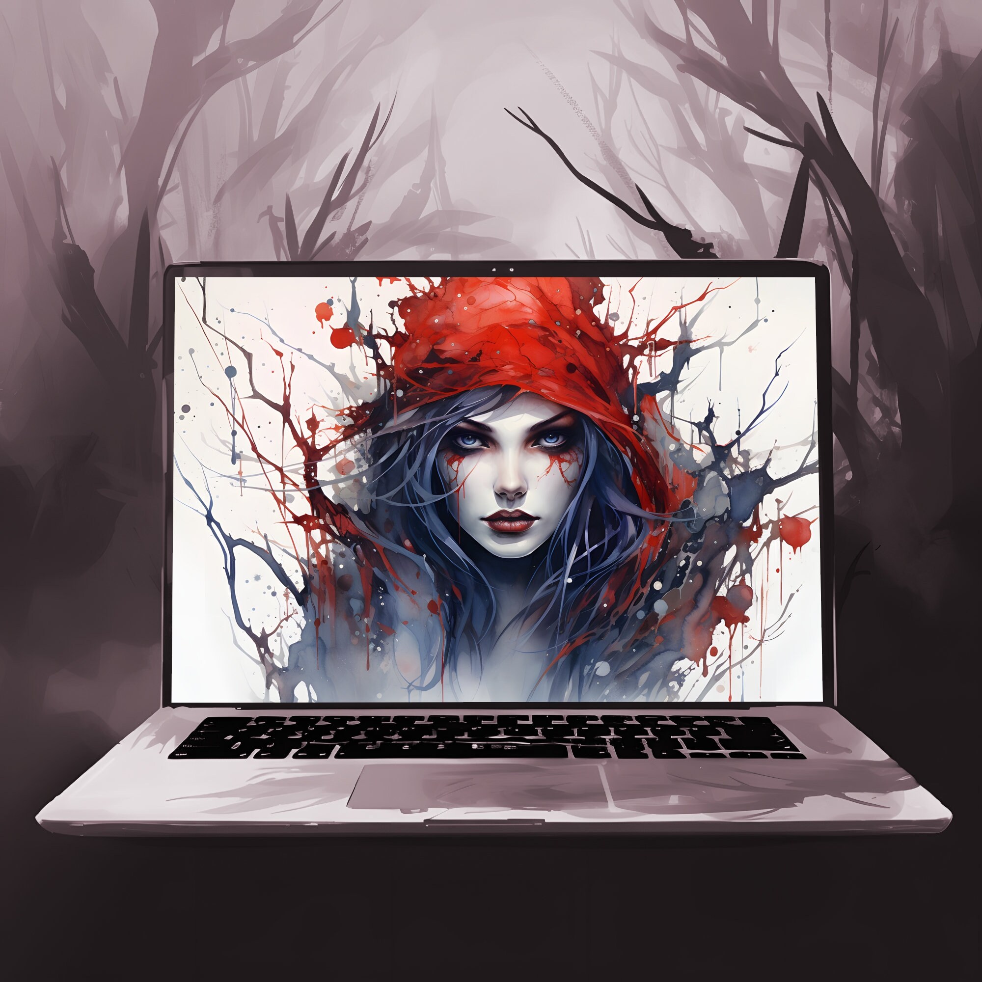Seductive Witch Desktop Wallpapers, Bundle of 8 Magical Spooky ...
