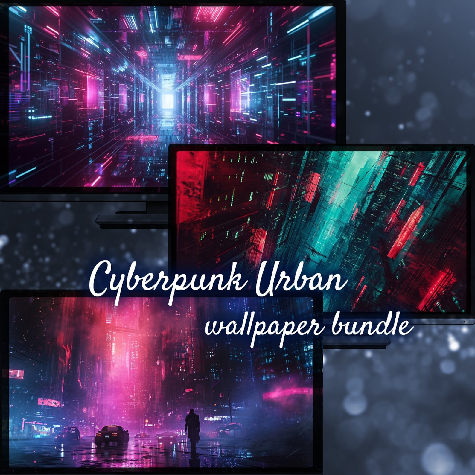 Futuristic City Background, Cyberpunk Desktop Background, Dystopian ...