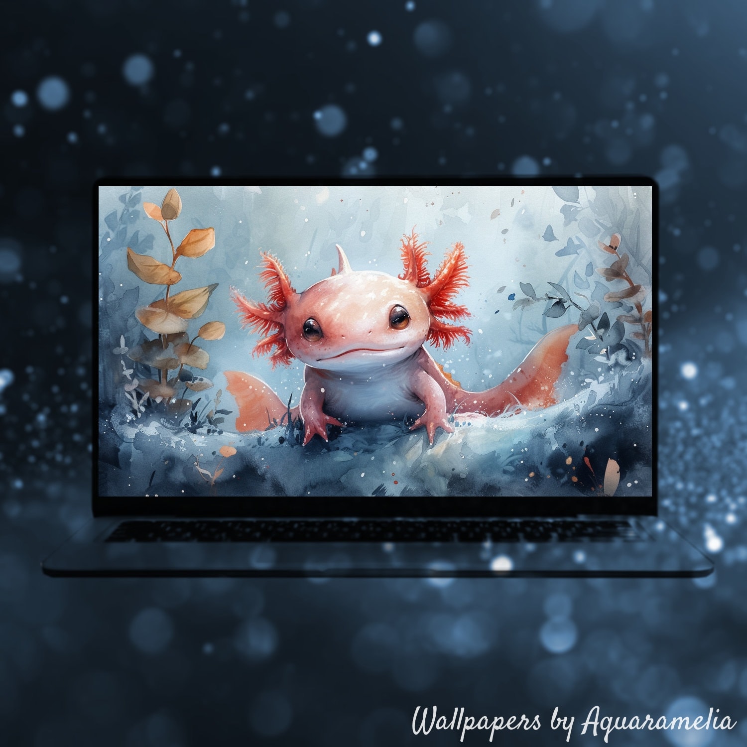Axolotl Cute Animal Desktop Wallpaper, Cute Pet Wallpaper, Valentines ...