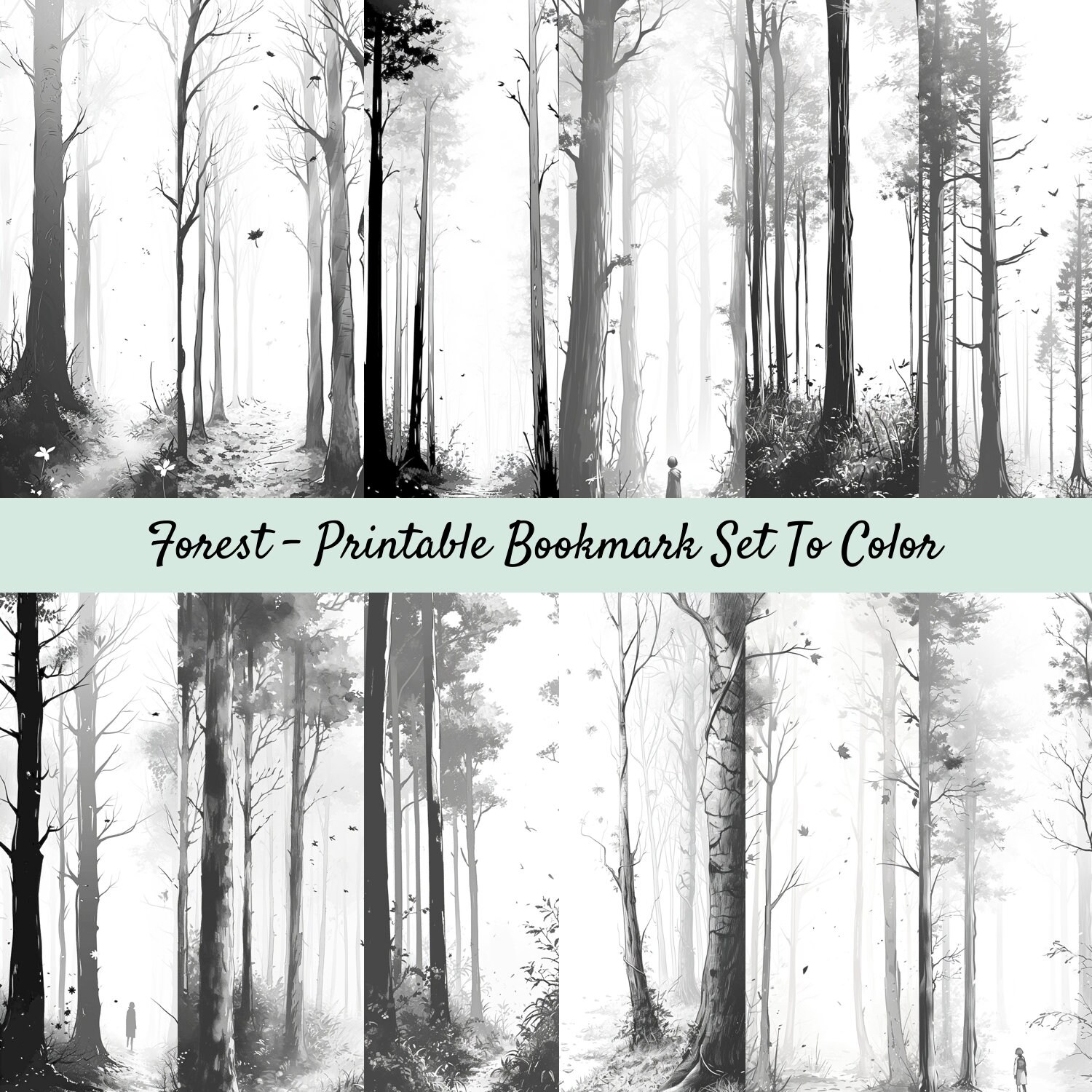 Printable Bookmark Coloring Set, Digital Bookmarks to Color, for Kids ...