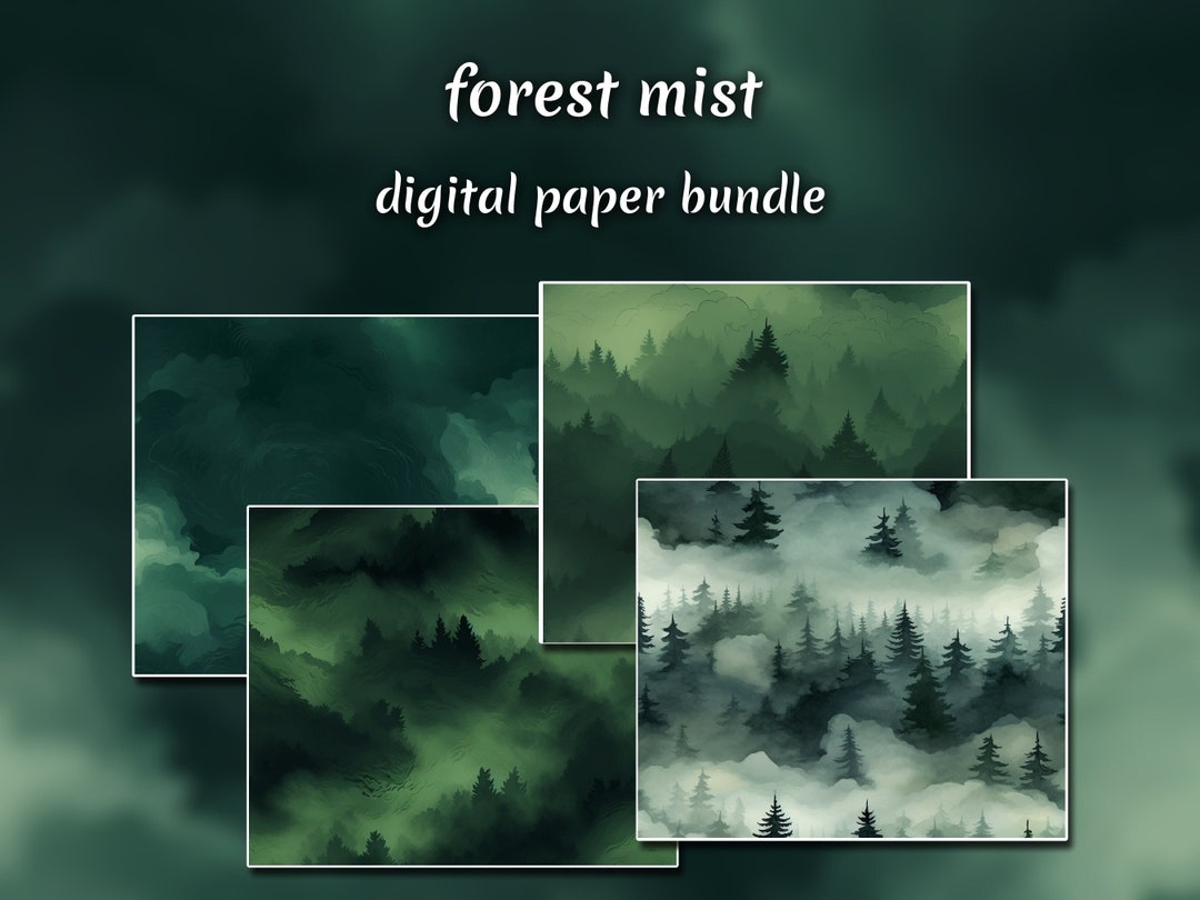 Forest Mist - Colorful and Artistic Digital Paper Seamless Pattern ...