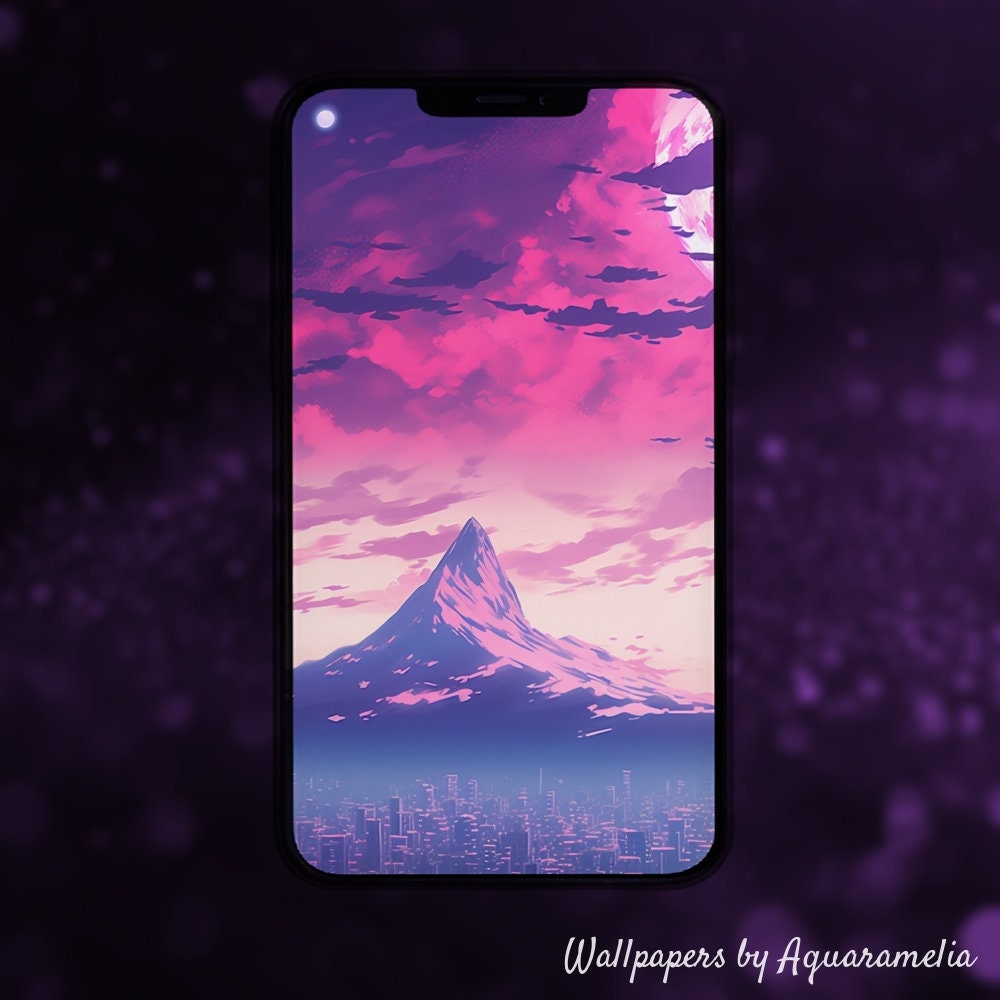 Synthwave City Cyberpunk Phone Background, Retrowave Urban Lock Screen ...