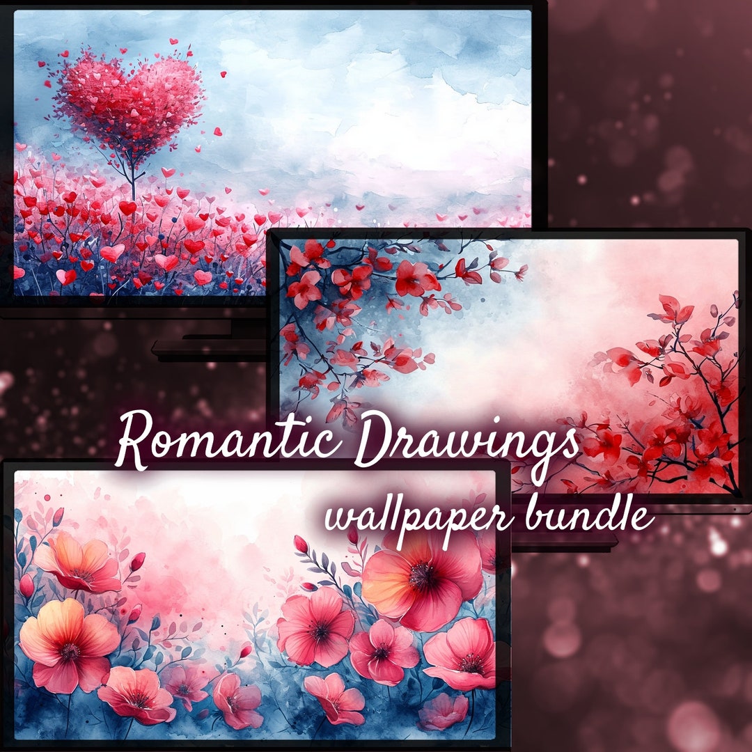 Romantic Love, Cute Desktop Background, Sweet Watercolor Wallpapers ...